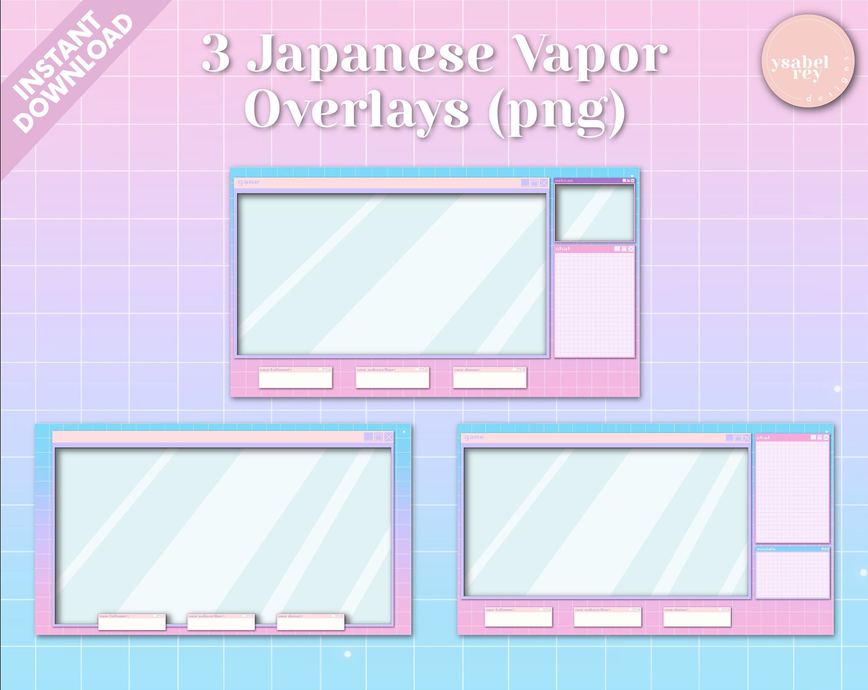 Japanese Vapor Overlay Pack - 4 Animated Screens, 2 Still Screens, 3 ...
