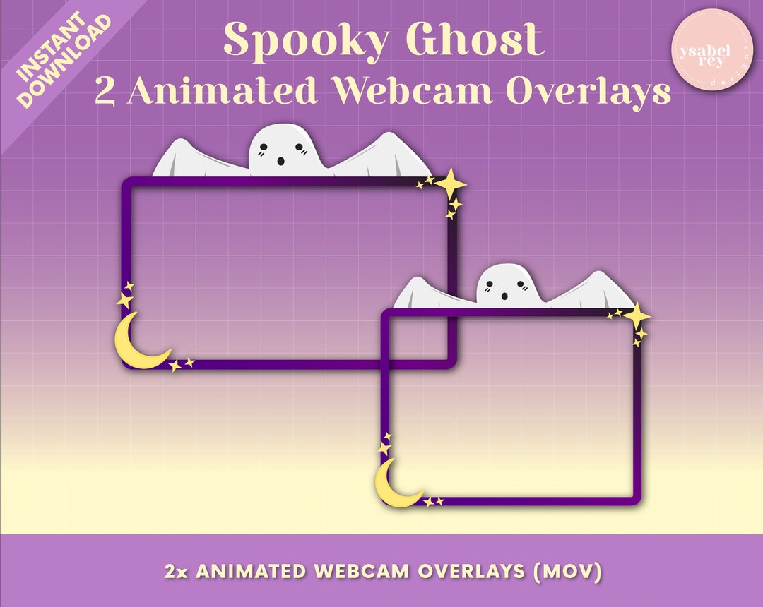 Spooky Ghost Animated Webcam Overlay | 2 Webcam Overlays - Etsy
