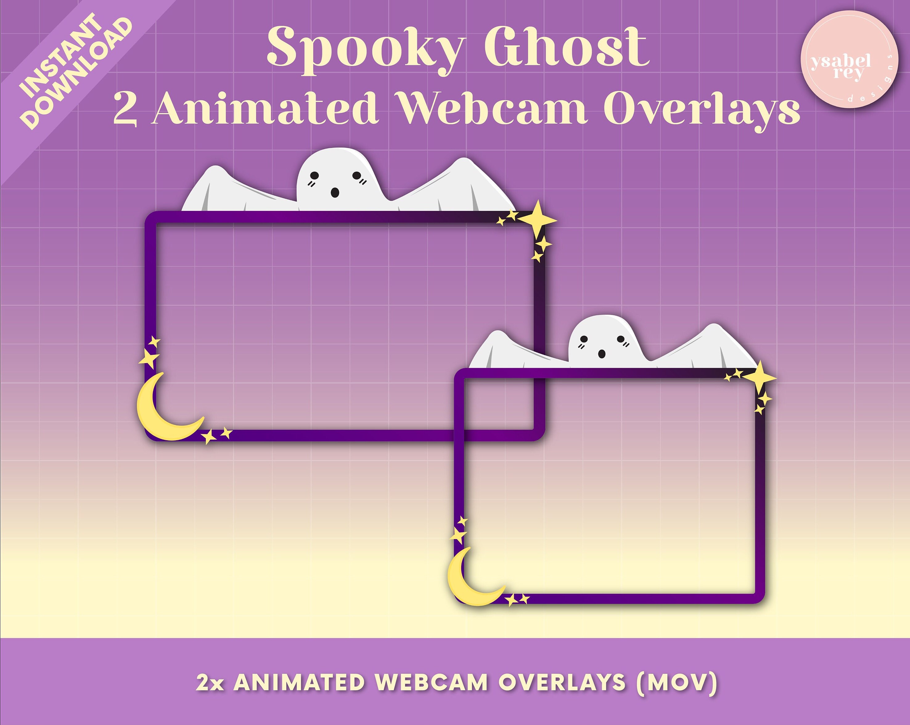 Spooky Ghost Animated Webcam Overlay | 2 Webcam Overlays - Etsy
