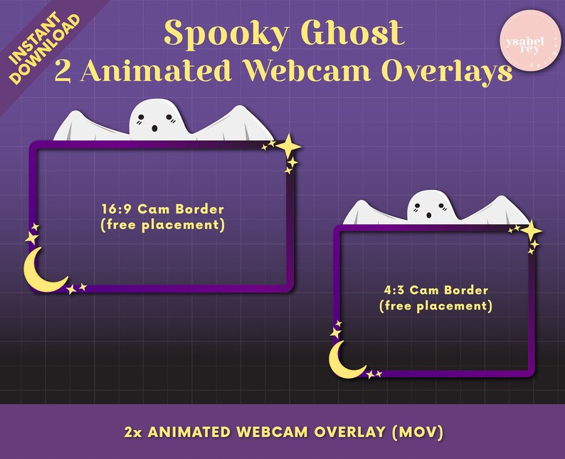Spooky Ghost Animated Webcam Overlay | 2 Webcam Overlays - Etsy