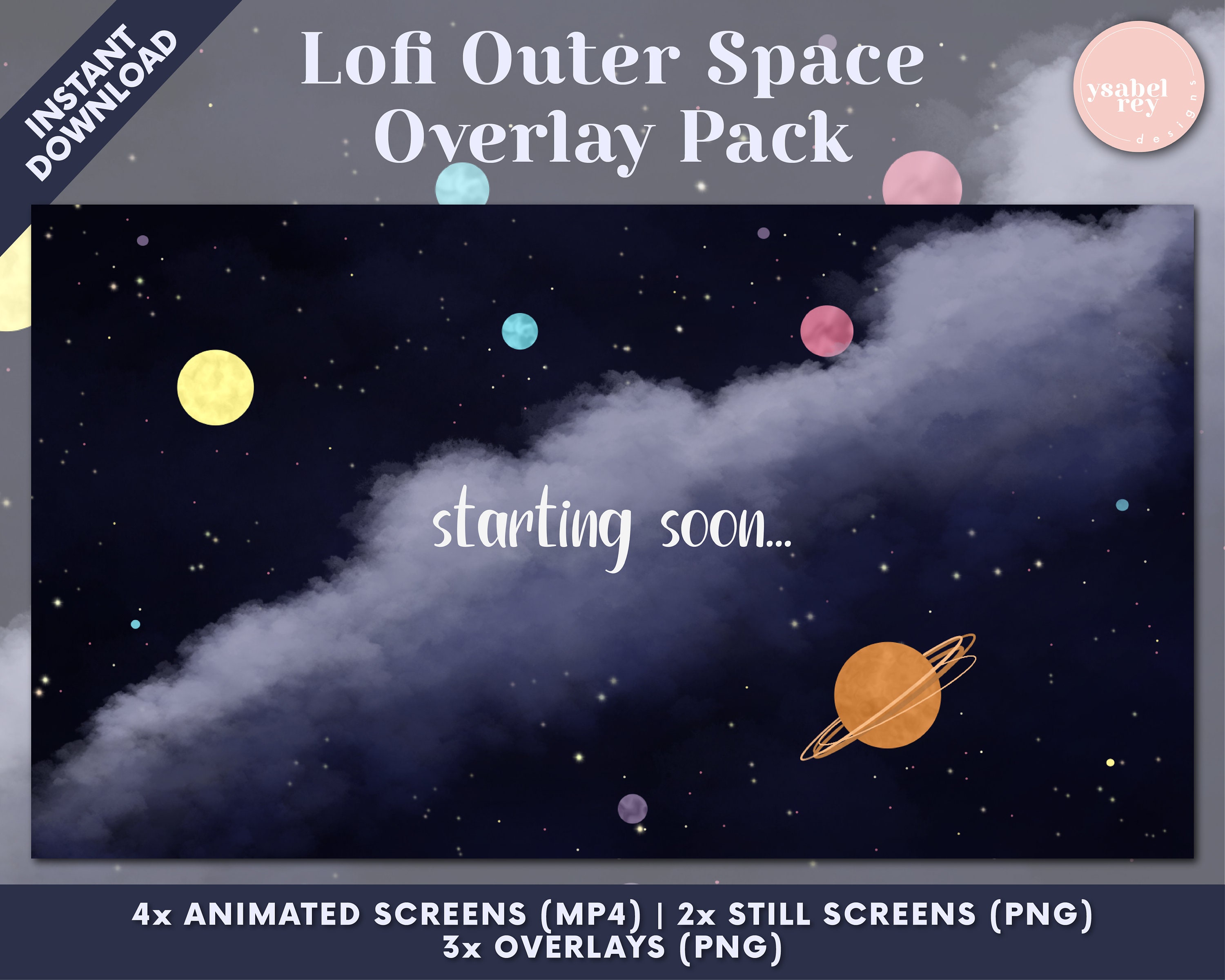 Lofi Outer Space Overlay Pack 4 Animated Screens 2 Still - Etsy UK