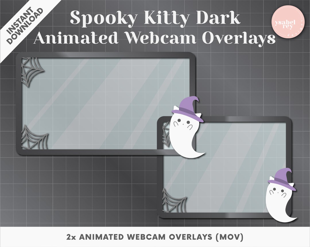 Spooky Kitty Dark Animated Webcam Overlay | 2 Webcam Overlays ...
