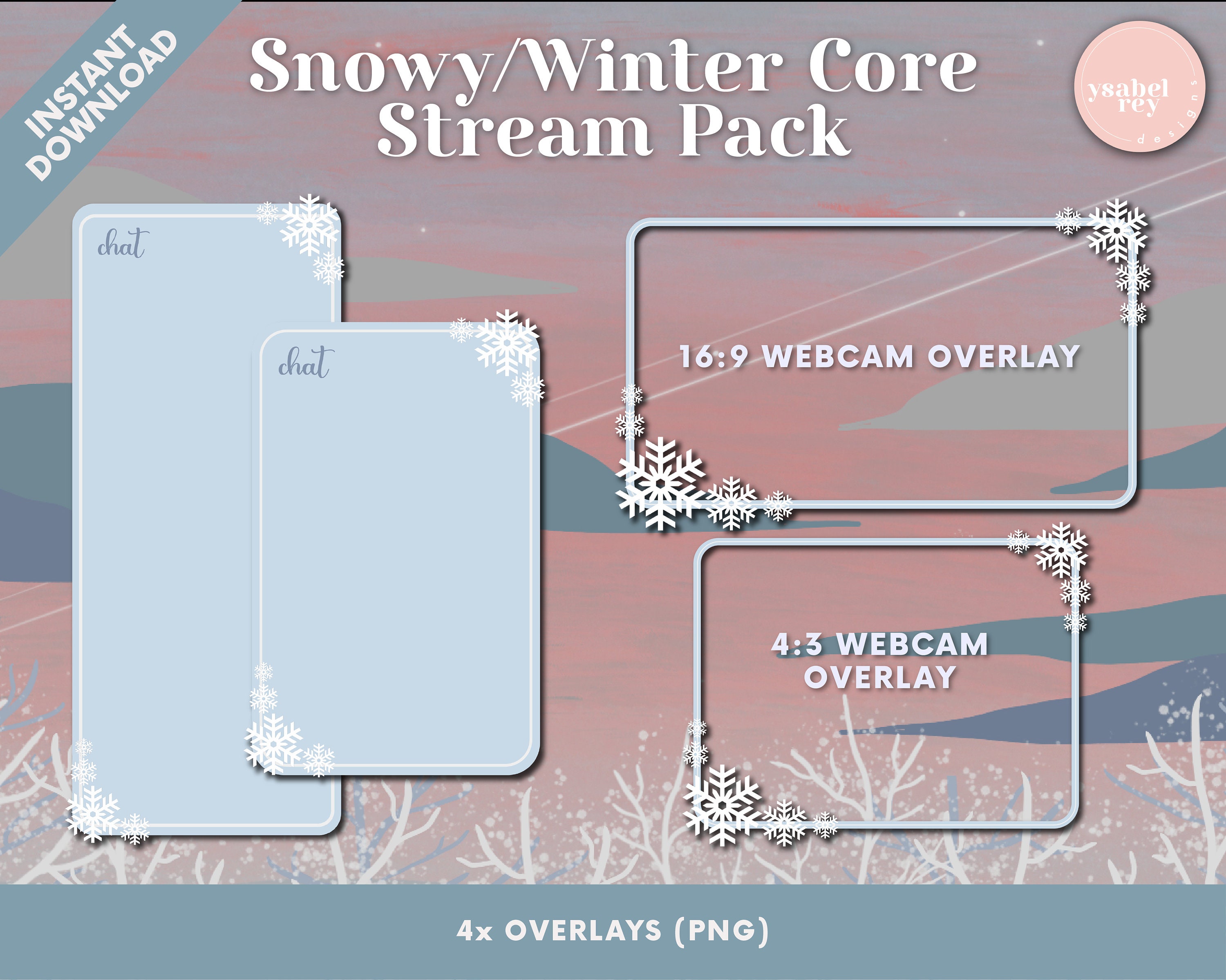 Snowy/winter/christmas Core Twitch Stream Pack Animated - Etsy