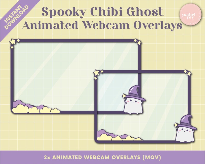 Spooky Chibi Ghost Animated Webcam Overlay | 2 Webcam Overlays ...