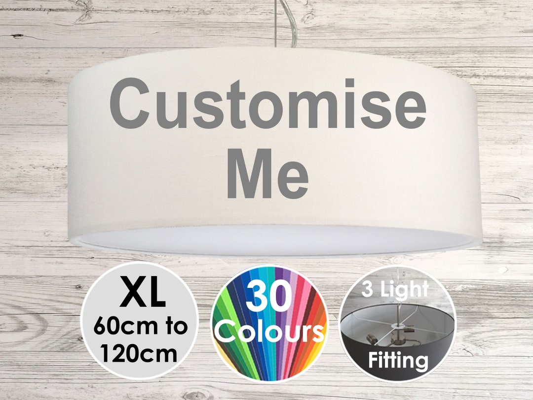 Extra Large Drum Lampshade | XL Ceiling Light Shade | Large Light ...