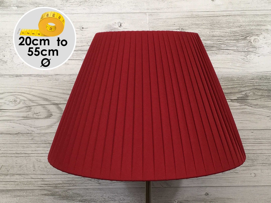 Red Pleated Lampshade, Ribbon Lampshade, Empire Lampshade, Table ...