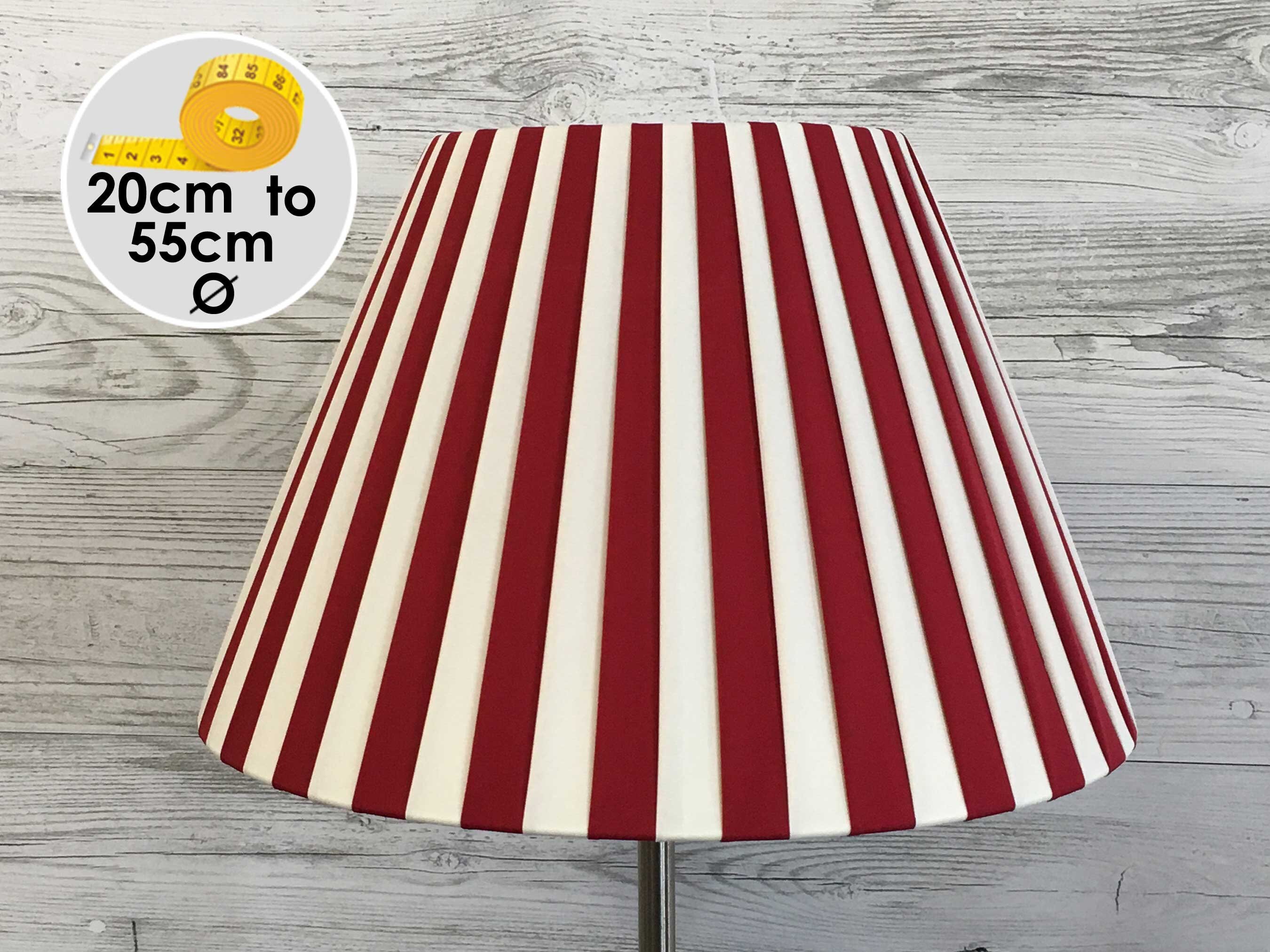 Red and Cream Pleated Lampshade, Striped Lampshade, Ribbon Light Shade ...