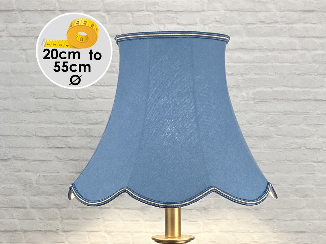 Blue Retro Scalloped Lampshade | Blue Vintage Light Shade | Traditional ...