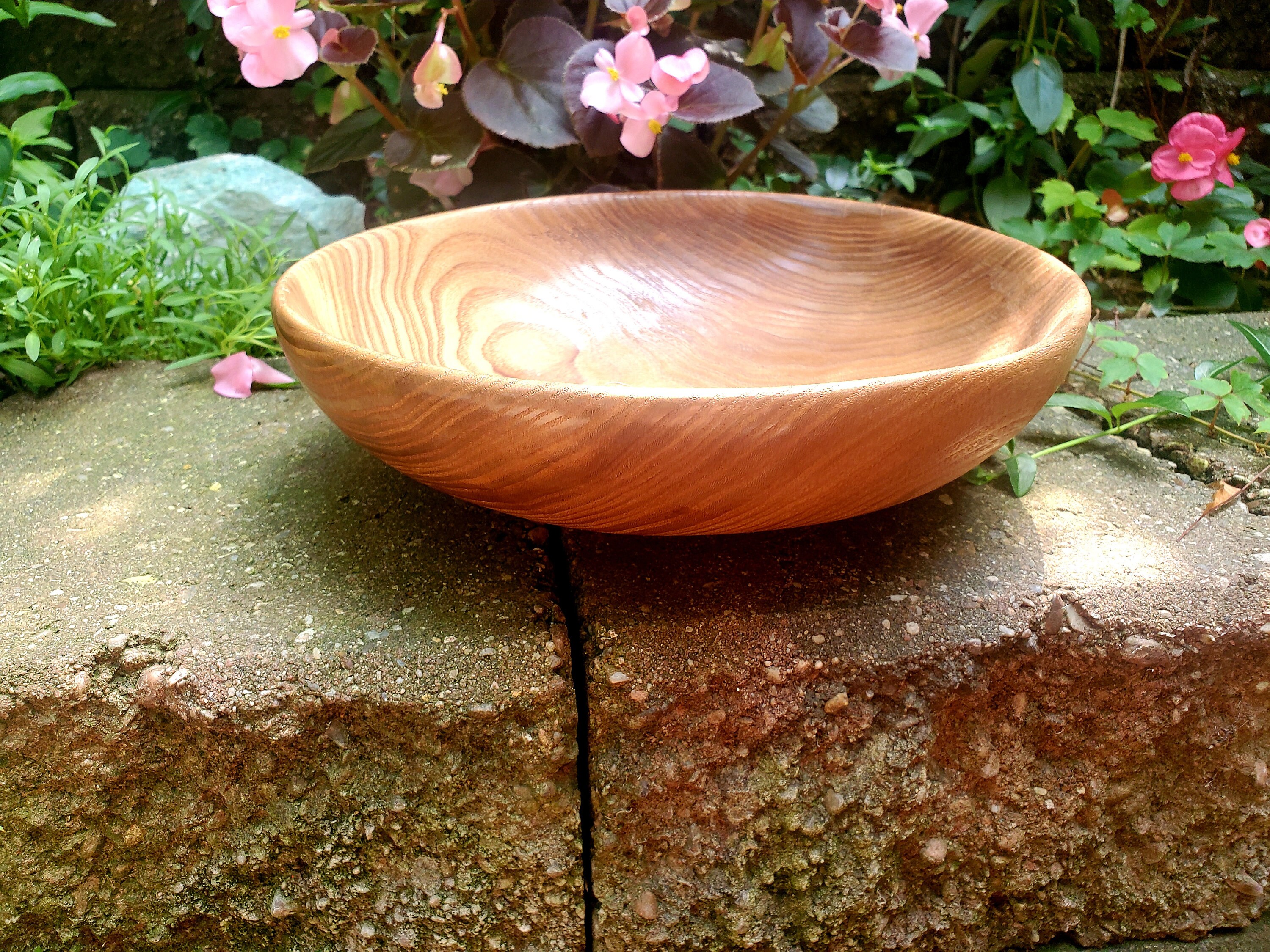Bowl Wooden Bowl Serving Bowl Nine Inch Bowl Handcrafted Bowl Elm Bowl ...