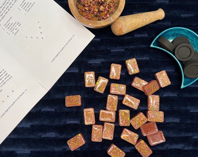 Pink Glitter Runes Greek Goddess Inspired Aphrodite handmade Resin Rune ...