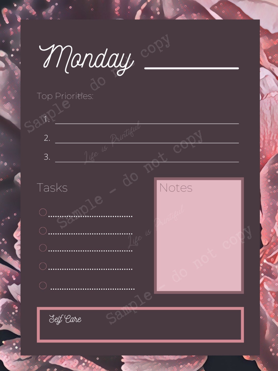 Printable Daily Planner, Printable to Do List, Everyday Planners, 7 Day ...