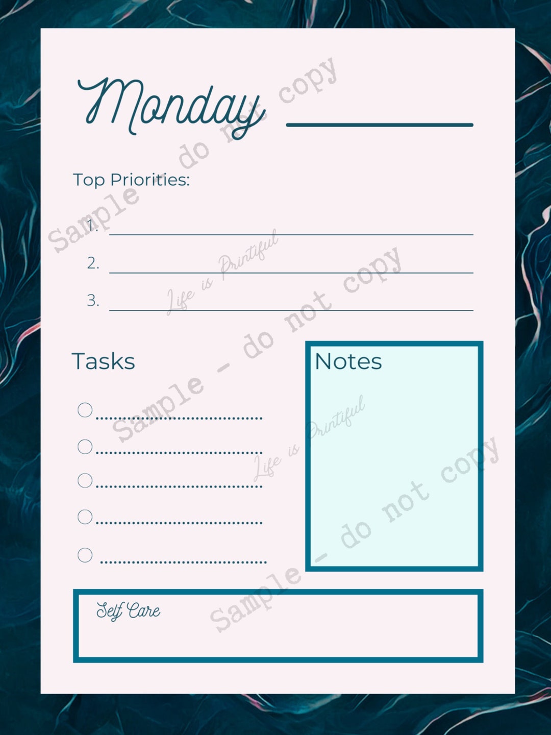 Printable Daily Planner, Printable to Do List, Everyday Planners, 7 Day ...