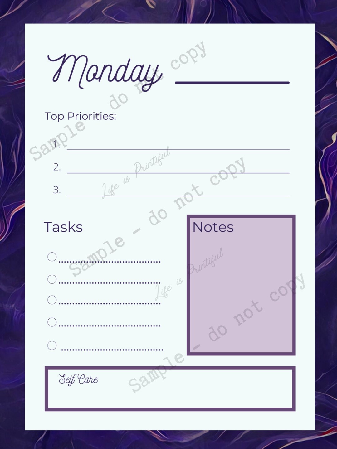 Printable Daily Planner, Printable to Do List, Everyday Planners, 7 Day ...