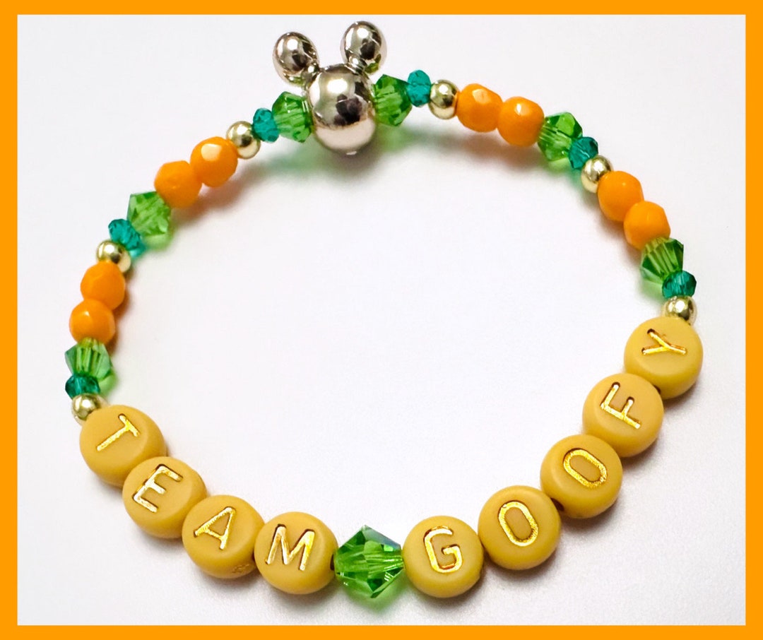 Team Goofy Beaded Stretch Bracelet - Etsy