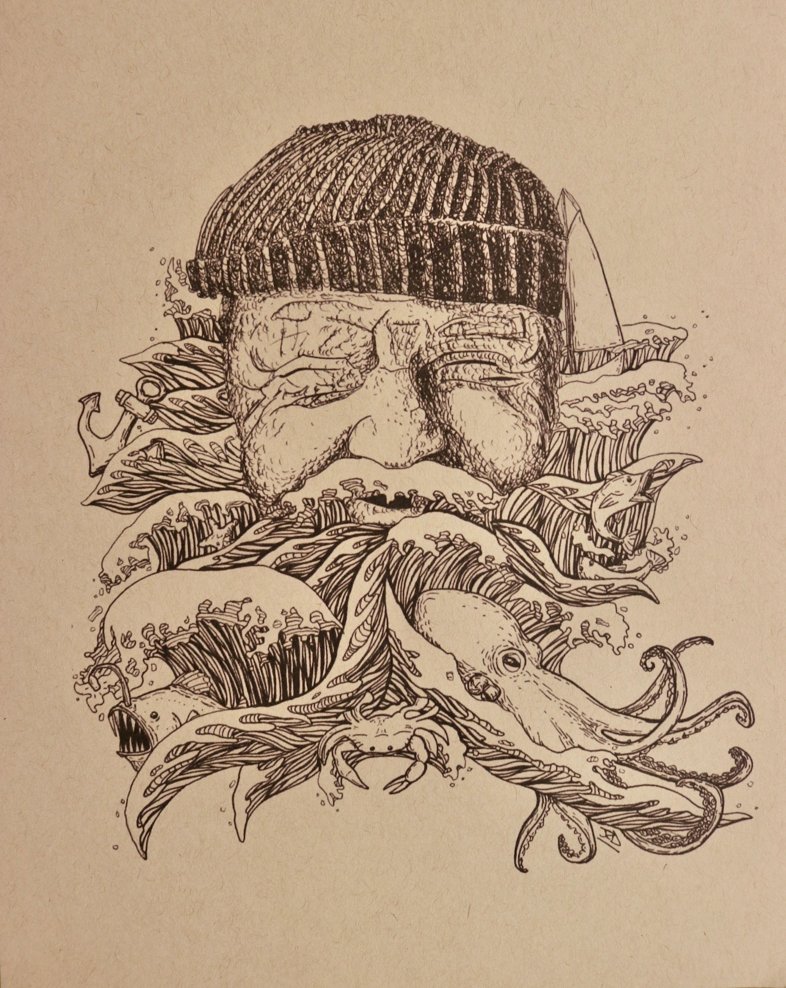 Old Man & the Ocean Print Nautical Print Hidden Details - Etsy