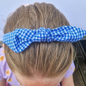 Blue Gingham School Hair Accessory Set. Includes Scrunchies, Headband ...