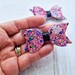 Pink Glitter Pigtail Bows x2 With White Spider Embellishment. Baby Hair ...