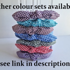 Blue Gingham School Hair Accessory Set. Includes Scrunchies, Headband ...