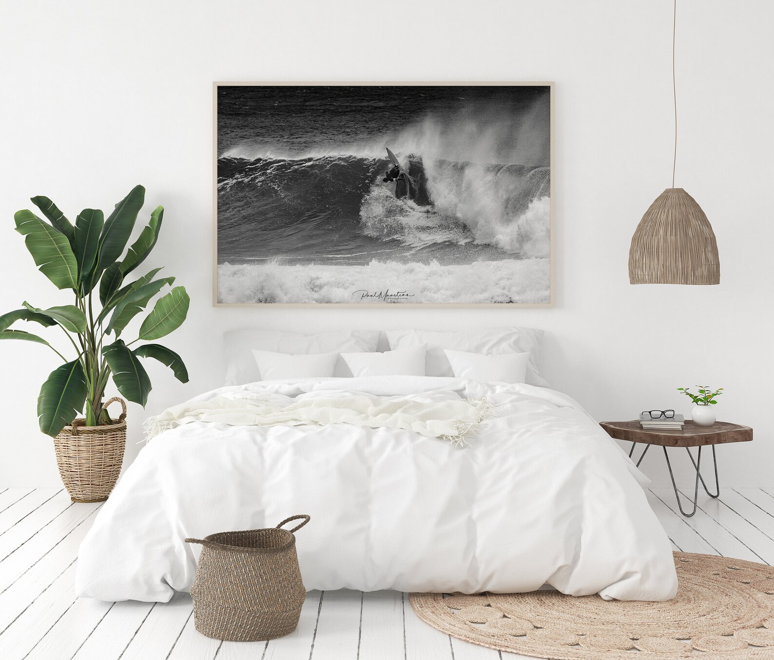 Black White Surf Print Large Beach Poster Boho Beach Printable Art ...