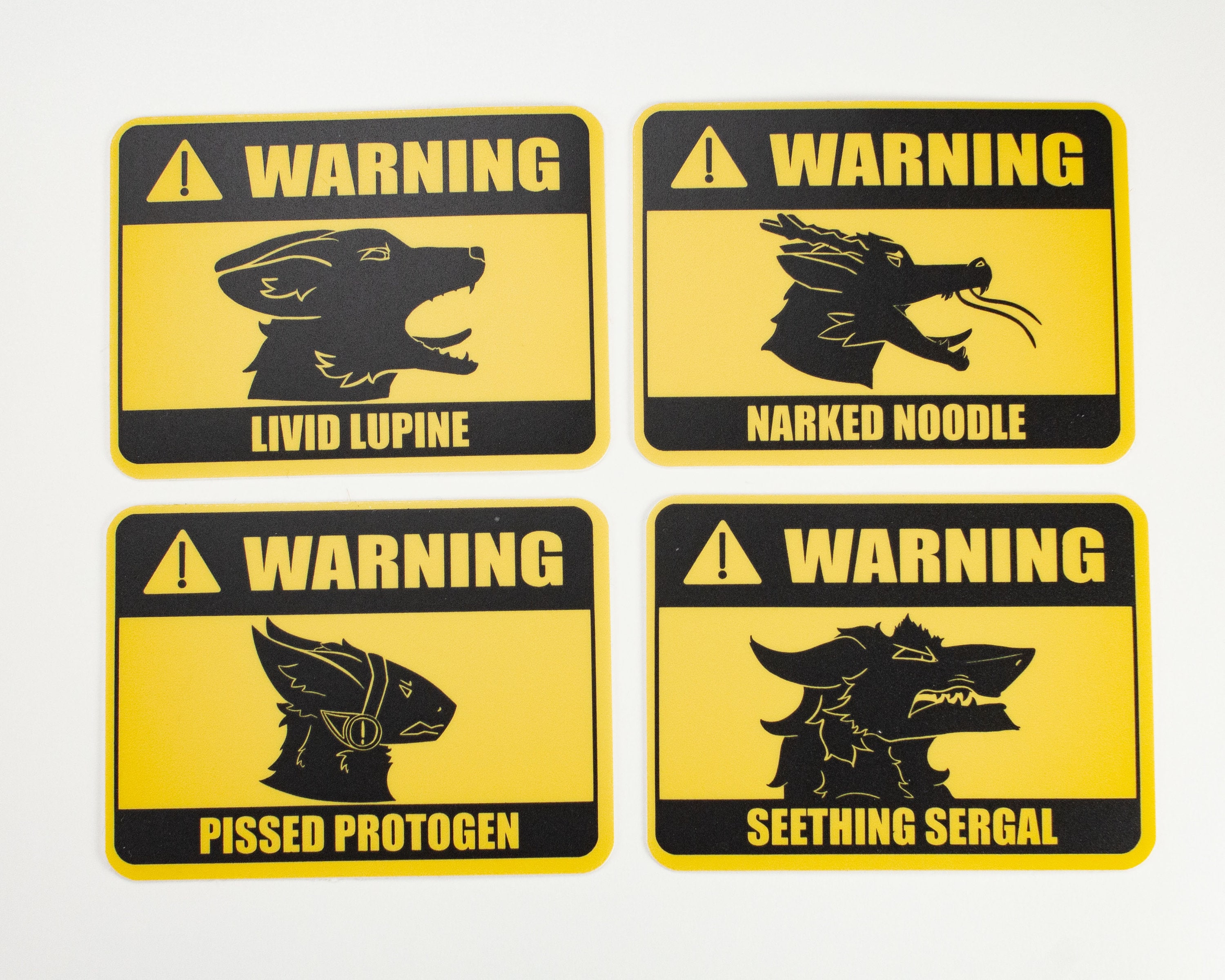 Vinyl Warning Stickers - Various Species - Furry Sticker - Etsy