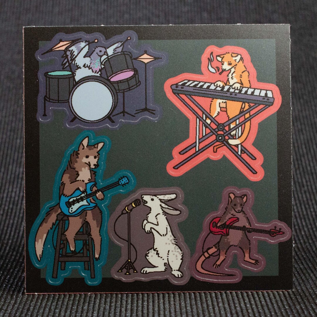 Animal Band Vinyl Sticker Sheet - Etsy