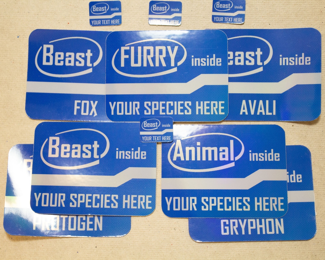 Animal / Beast / Furry Inside Furry Sticker Holographic Vinyl - Etsy
