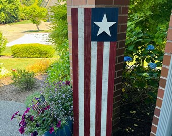 Rustic American Flag Porch Leaner, American Flag, Wood Flag. Rustic ...