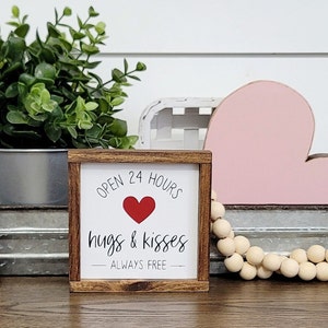 Hugs and Kisses Mini Wood Sign, Hugs and Kisses Tiered Tray Sign ...