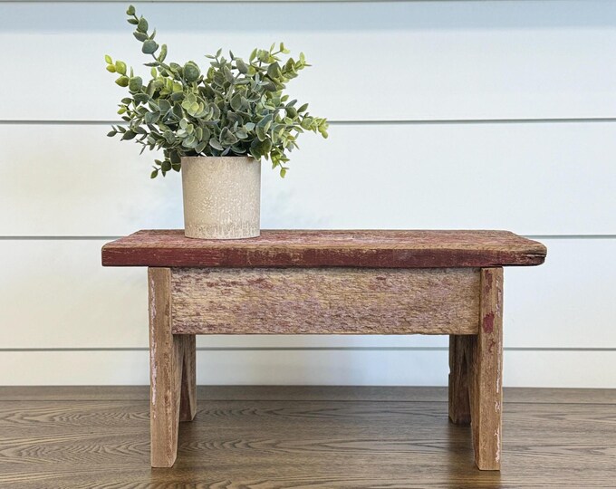 Rustic Wood Bench, Small Wood Bench, Barn Wood Bench, Barn Wood Riser ...