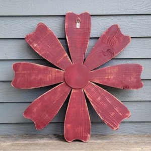 Rustic Wood Flower, Outdoor Wood Flower, Mustard Wood Flower, Fall Wood ...