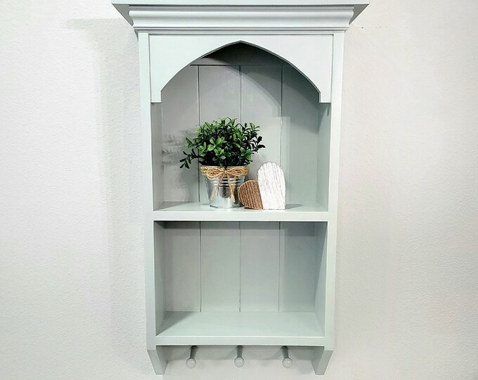 Primitive Wood Shelf With Pegs, Cottage Shelf, French Country Shelf ...