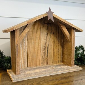 Rustic Wood Nativity Stable, Manger, Wood Nativity Barn, Nativity ...