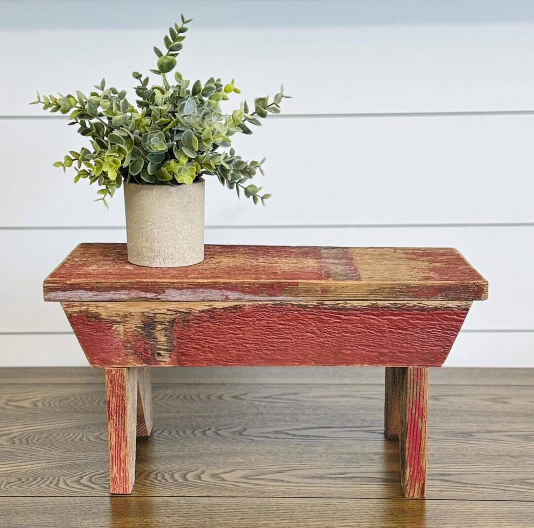 Rustic Wood Bench, Small Wood Bench, Barn Wood Bench, Barn Wood Riser ...