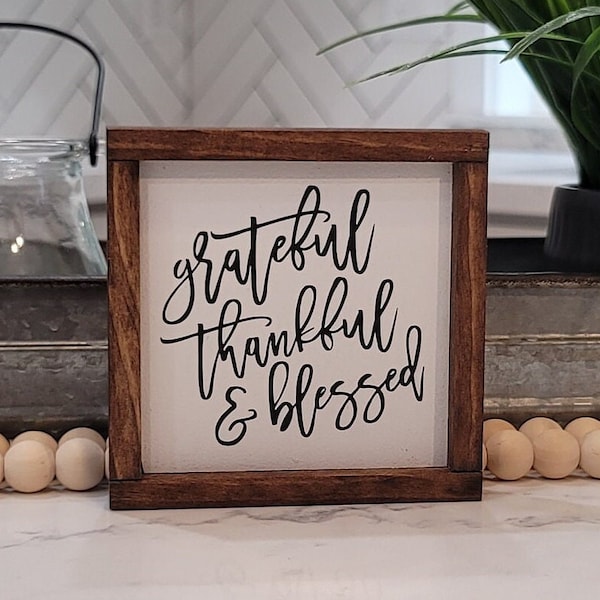 Grateful Thankful Blessed Sign - Etsy