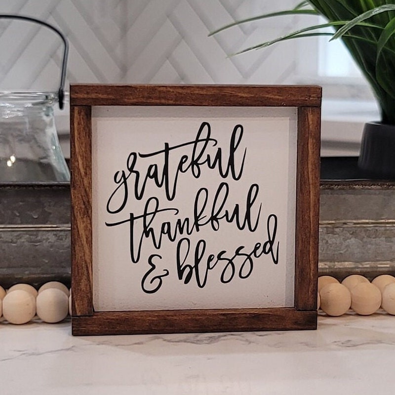 Grateful Thankful Blessed Sign - Etsy