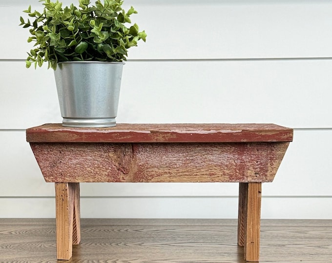 Rustic Wood Bench, Small Wood Bench, Barn Wood Bench, Barn Wood Riser ...