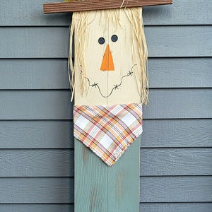 Scarecrow Porch Leaner, Fall Porch Leaner, Reclaimed Wood Scarecrow ...
