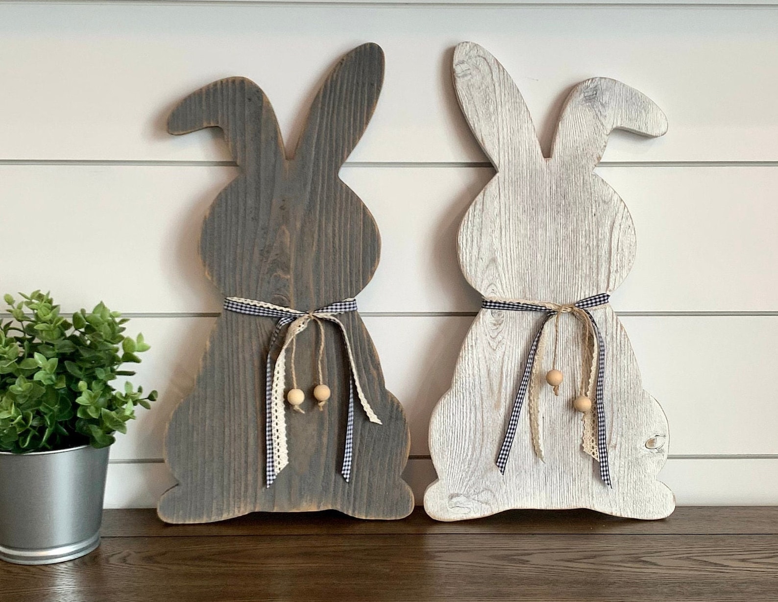 Rustic Wood Bunny Wood Easter Bunny Easter Decor Spring - Etsy