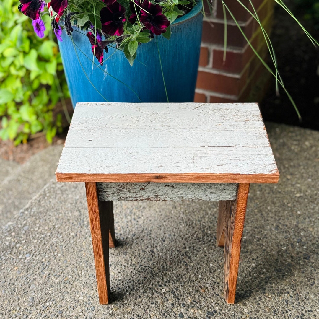 Rustic Wood Bench, Milking Bench, Barnwood Bench, Barnwood Stool ...