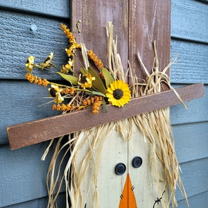 Scarecrow Porch Leaner, Fall Porch Leaner, Reclaimed Wood Scarecrow ...