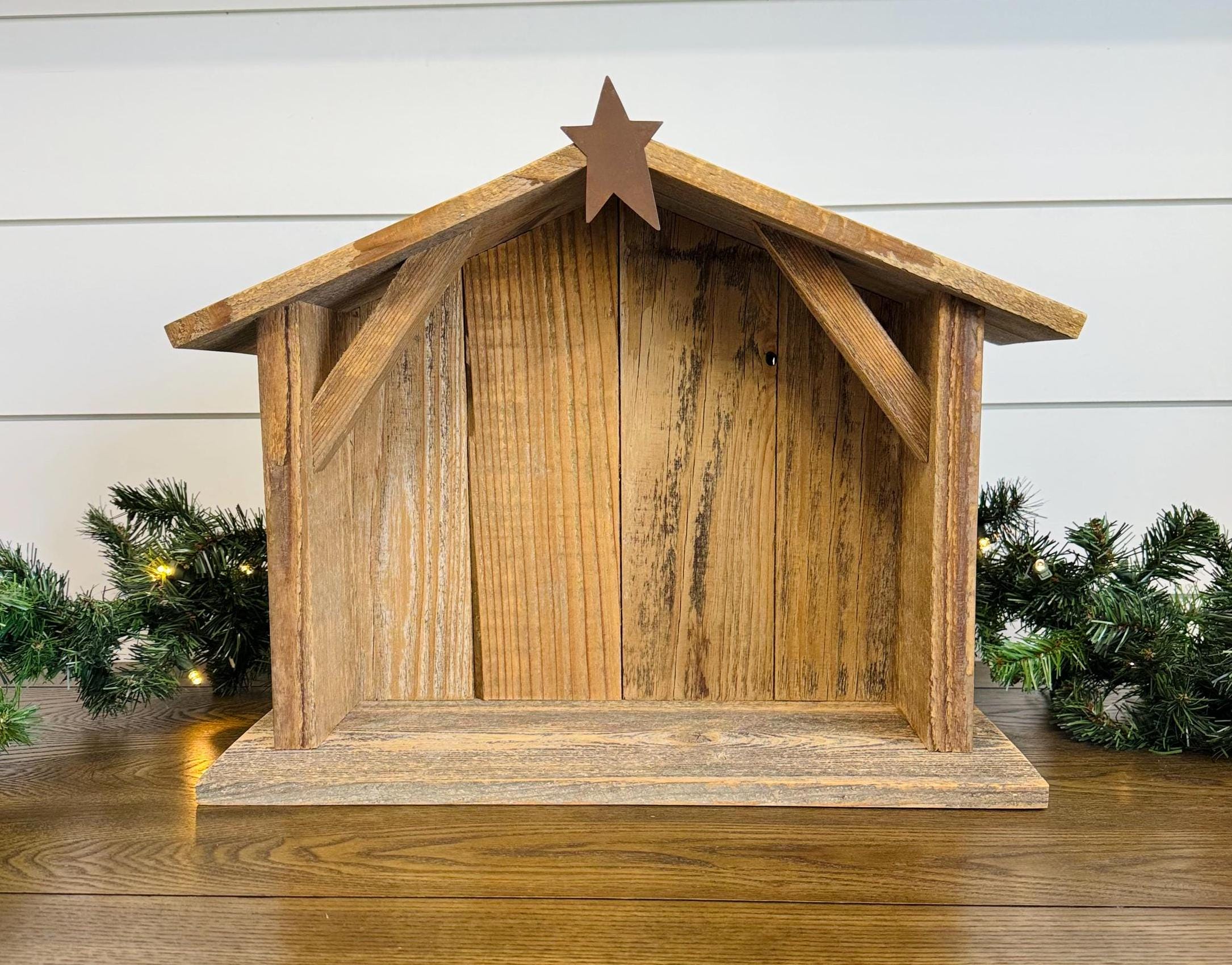 Rustic Wood Nativity Stable, Manger, Wood Nativity Barn, Nativity ...