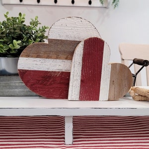Rustic Wood Hearts, Valentine's Day Decor, Reclaimed Wood Hearts ...