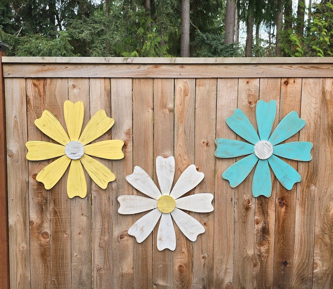 Rustic Wood Flower, Garden Flower, Wall Flower, Garden Decor, Patio ...