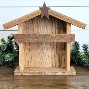 Rustic Wood Nativity Stable, Manger, Wood Nativity Barn, Nativity ...