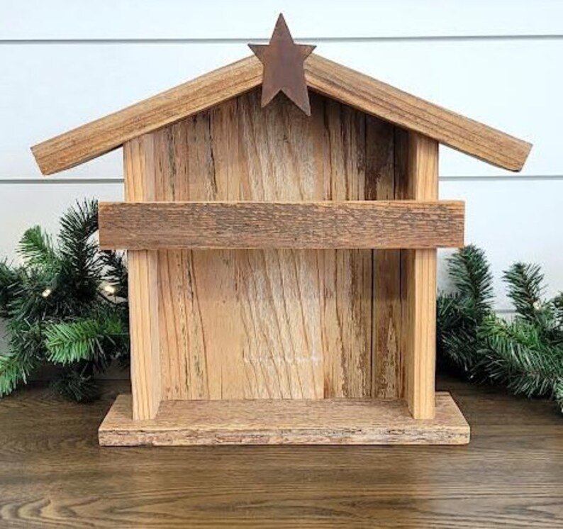 Rustic Wood Nativity Stable, Manger, Wood Nativity Barn, Nativity ...