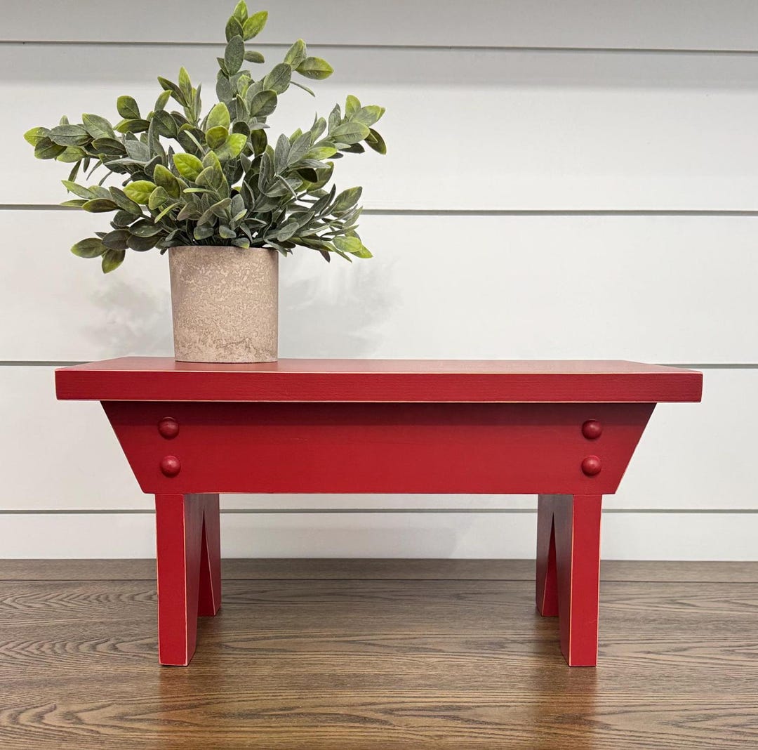 Small Wood Bench, Wood Riser, Farmhouse Bench, Rustic Wood Riser ...