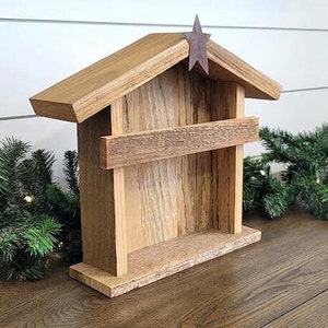 Rustic Wood Nativity Stable, Manger, Wood Nativity Barn, Nativity ...