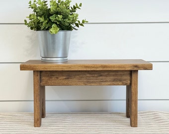 Rustic Wood Bench, Small Wood Bench, Barn Wood Bench, Barn Wood Riser ...