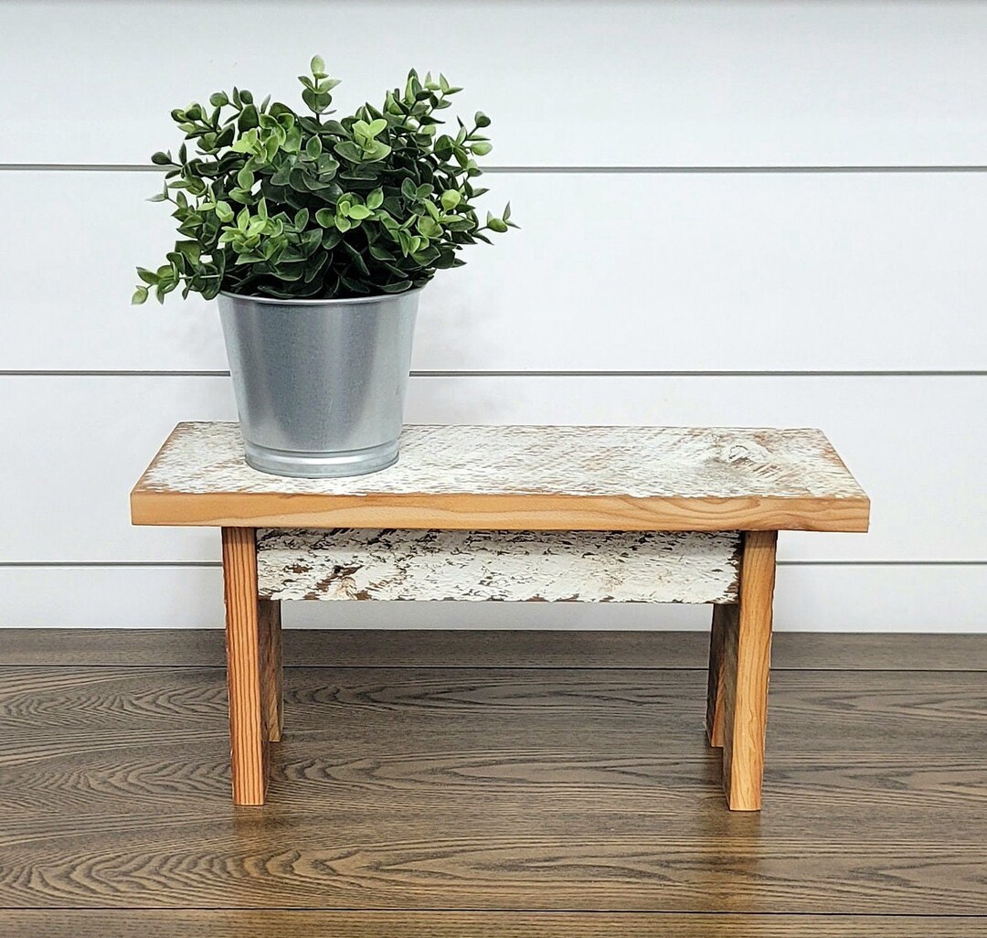 Rustic Wood Bench, Small Wood Bench, Wood Bench, Barnwood Bench ...