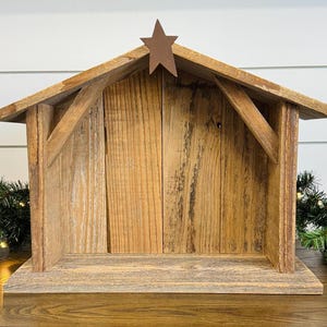 Rustic Wood Nativity Stable, Manger, Wood Nativity Barn, Nativity ...